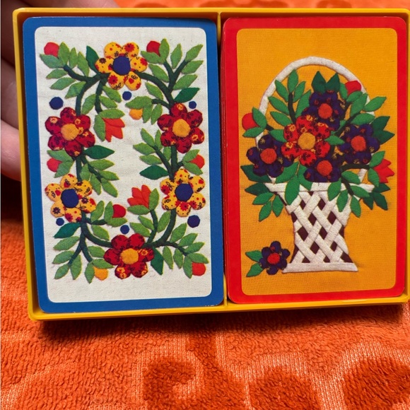 Hallmark | Games | Vintage Hallmark Floral Bridge Playing Cards 2 Full ...